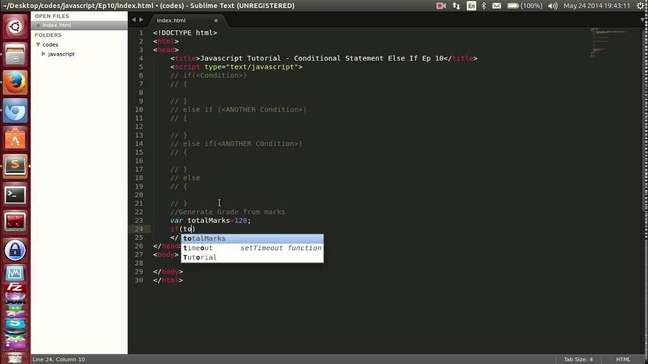 010 Javascript Tutorial Conditional Statement Else IF Ep 10 - YouTube