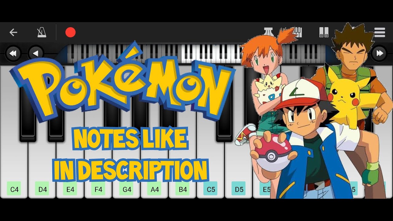 Pokémon Theme Song On Piano | Piano Tutorial | By Piano Pal - YouTube
