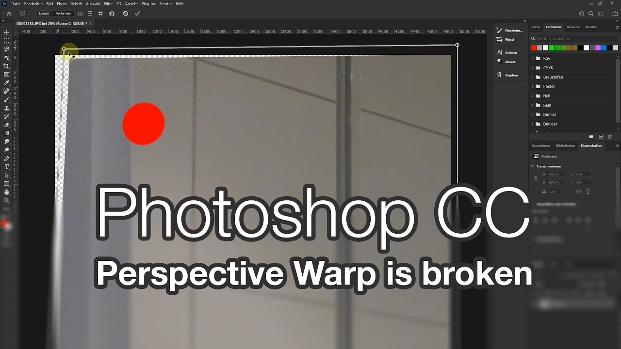 Bug / problem with Perspective Warp in Photoshop CC 22.3.1 - YouTube