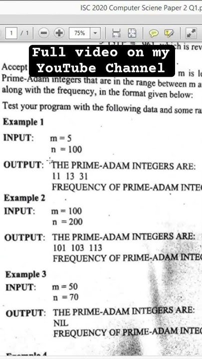 ISC 2020 Computer Science Practical Q1soln #java #javaforbeginners #iscclass12 #coding # ...