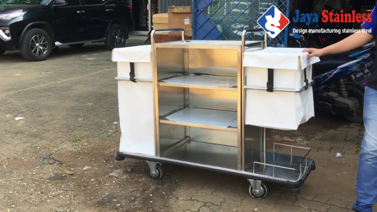 Trolley hotel stainless - Housekeeping Cleaning Trolley - Troli laundry ...