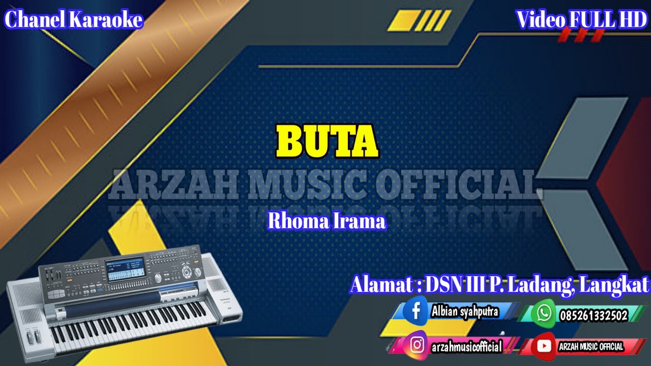BUTA - RHOMA IRAMA [KARAOKE] SX KN7000 ARZAH MUSIC OFFICIAL - YouTube