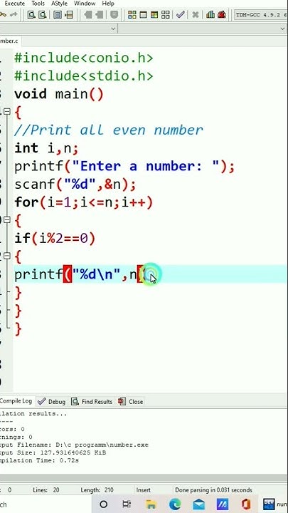 Print All Even Numbers Till N In C Ms Coder Youtube