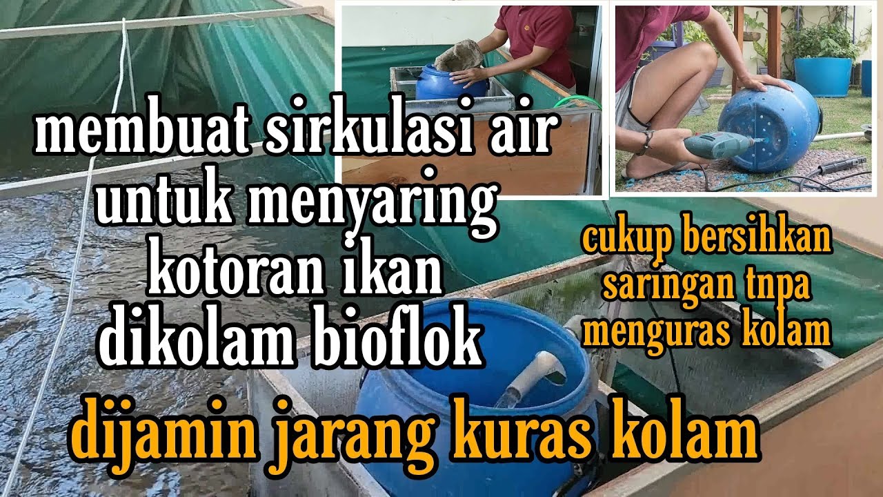 sirkulasi air untuk menyaring kotoran ikan di kolam bioflok || supaya ...