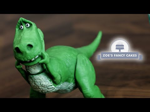 Toy Story Rex cake topper using modelling chocolate