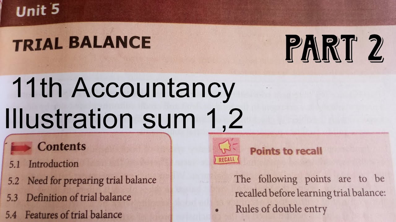 11th Accountancy unit 5 illustration sum 1,2 - YouTube