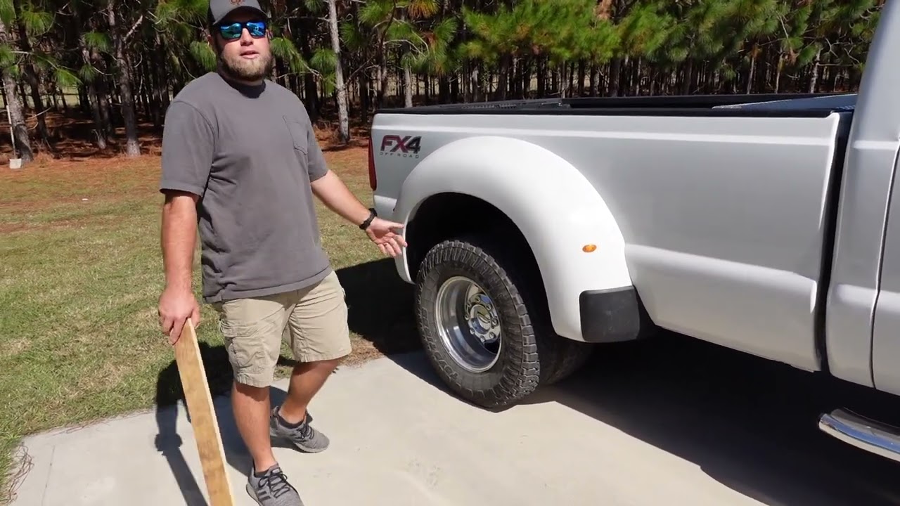 STOCK DUALLY WITH BIGGER TIRES / FORD F350 - YouTube