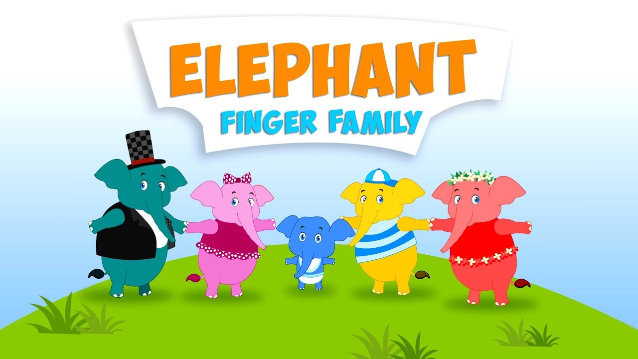 Elephant Finger Family Song - Animal Finger Family Collection by Kids ...