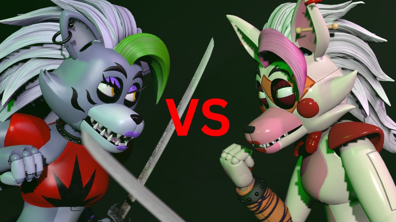 (SFM/FNAFSB) Roxanne VS GlamRock Mangle - YouTube