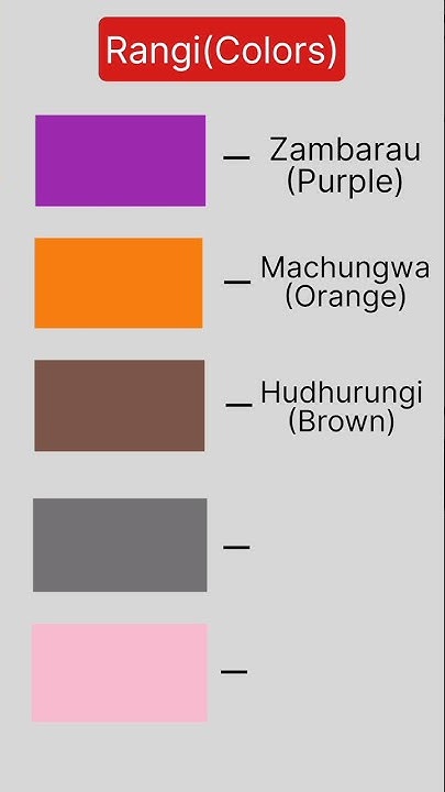 Colors in Swahili | Rangi | Learn Swahili | Swahili Tutorials - YouTube