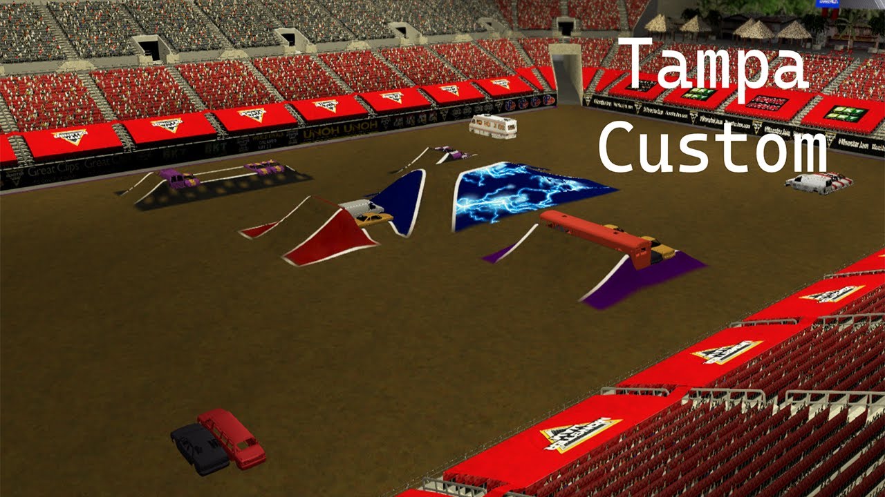 BeamNG Monster Jam Track Debut: Tampa Custom (Aaron Mitchell) - YouTube