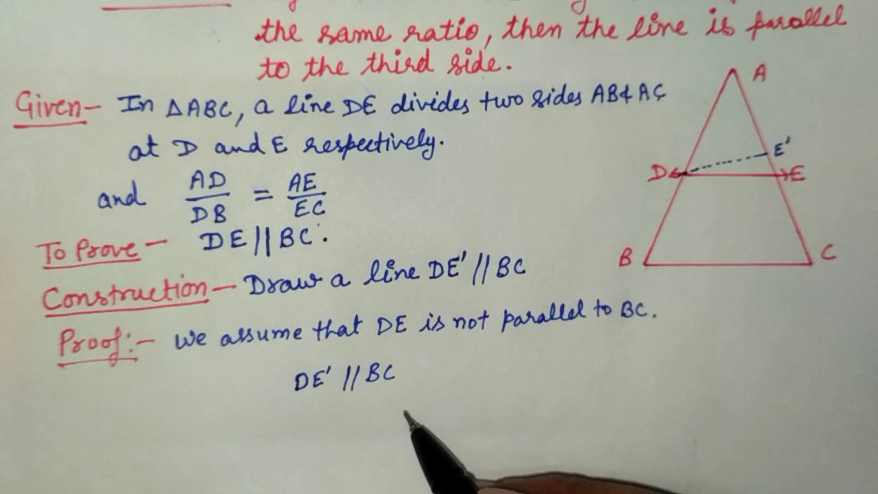 Converse of BPT or Thales theorem class 10 NCERT Maths By Jasvinder ...