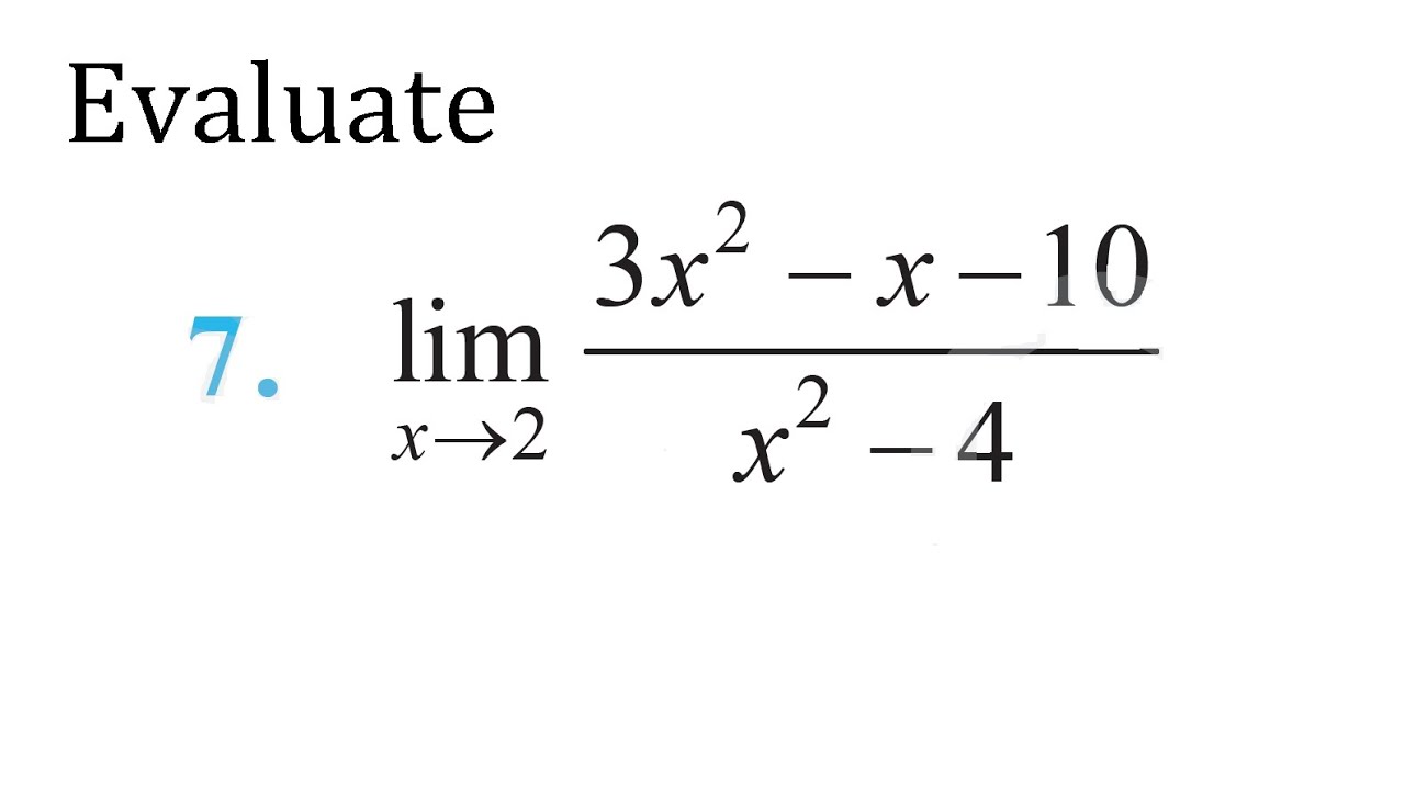 Evaluate Lim x 2 3x2 x 10 x2 4 Class 11 Math Chapter 13