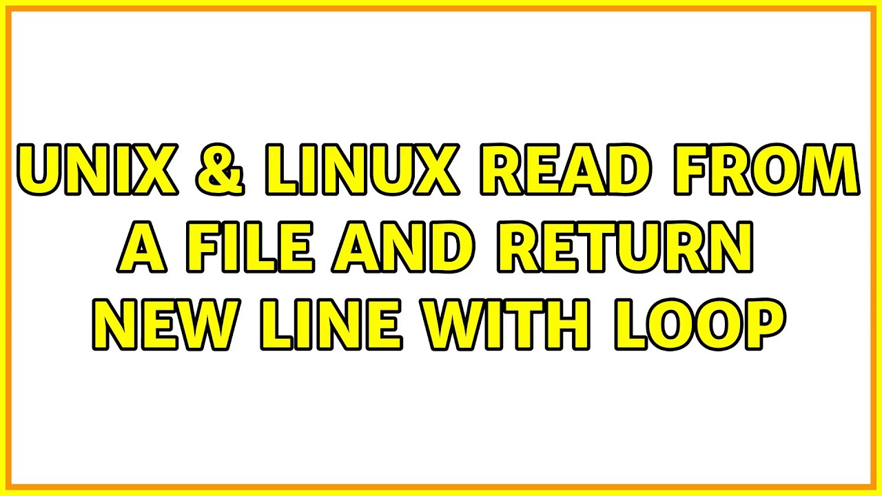 Unix & Linux: Read from a file and return new line with loop (3 Solutions!!) - YouTube