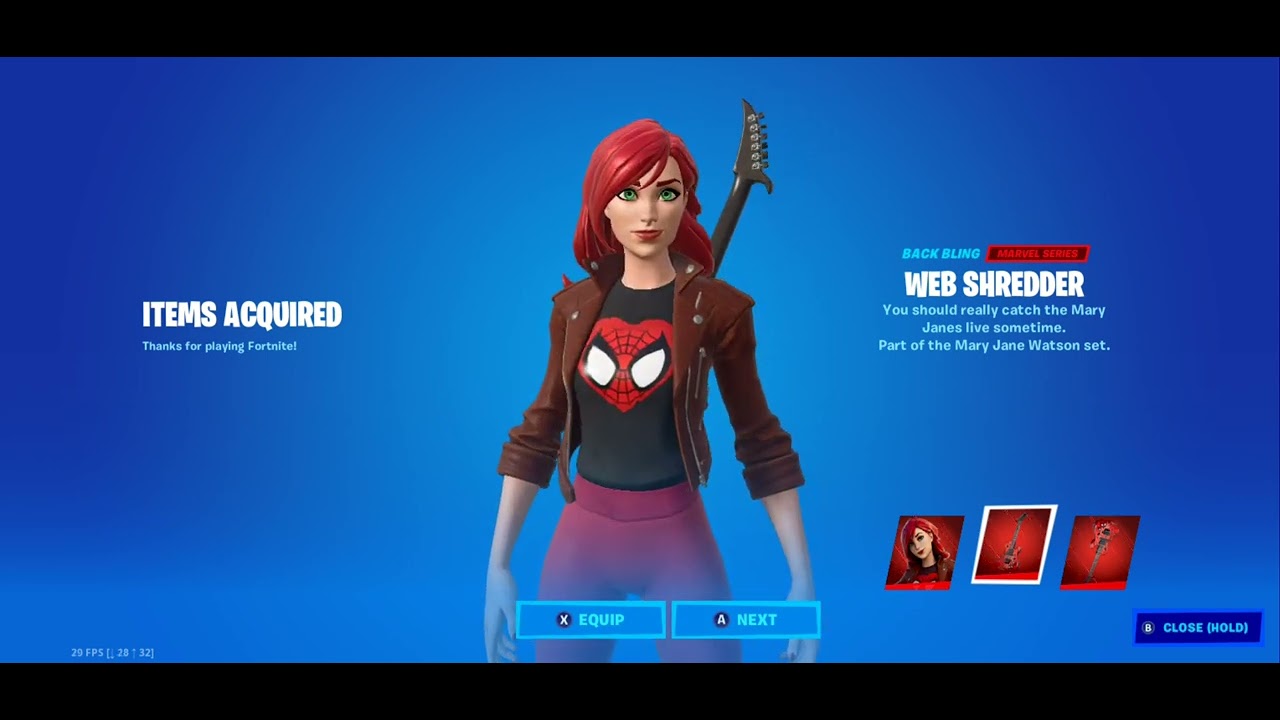 Mary Jane Watson Skin & Pickaxe | Fortnite (Season 2) - YouTube