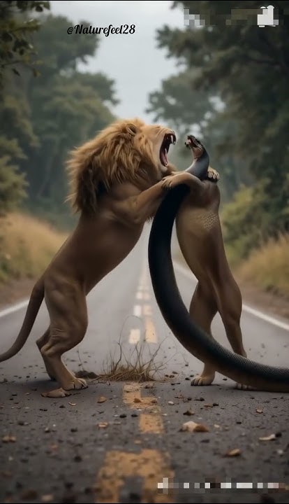 Lion Vs Python fight in front of the Jungle #animallife #animals # ...