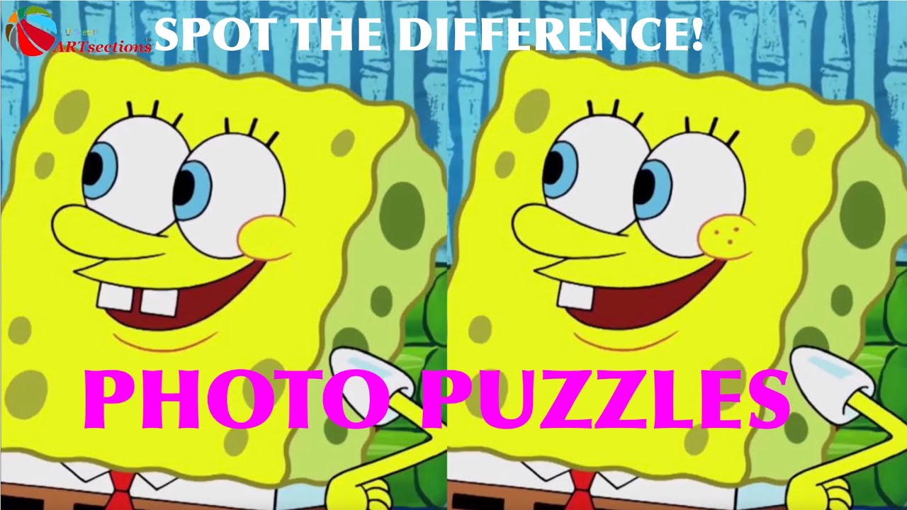 PHOTO PUZZLES 😘 SPOT THE DIFFERENCE 😍 SPONGEBOB SQUAREPANTS - YouTube