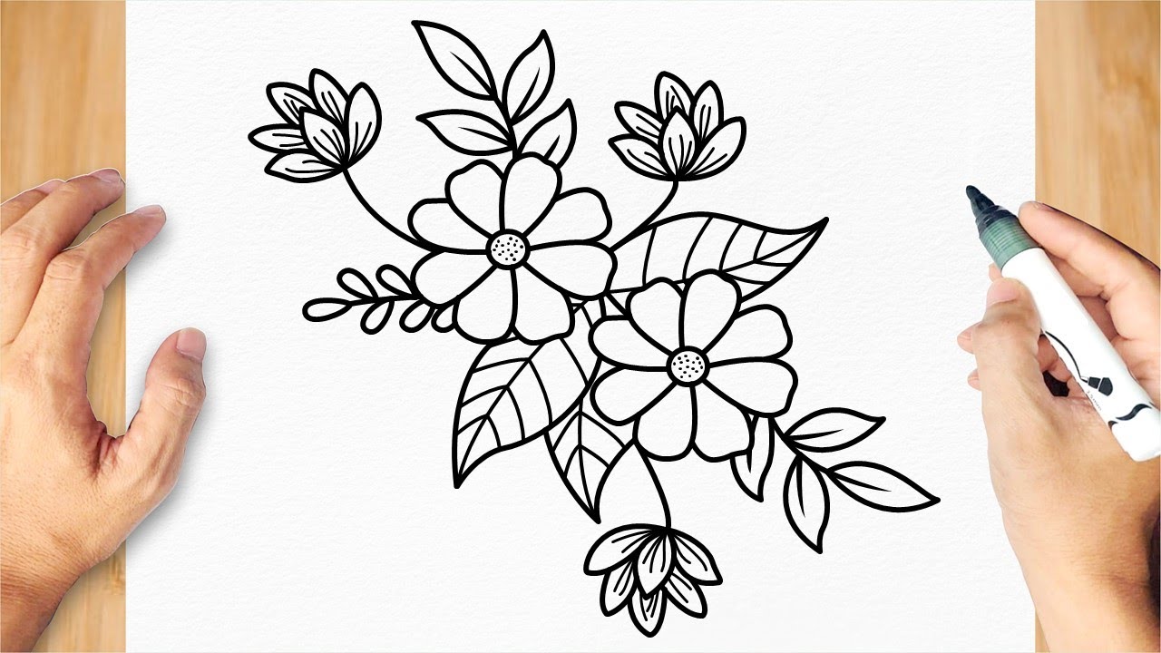 How To Draw Simple Flowers Step by Step For Beginner Drawing - YouTube