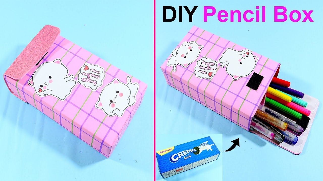 How to Make Pencil Box | Handmade Pencil Box at Home | Recycle Box Idea ...