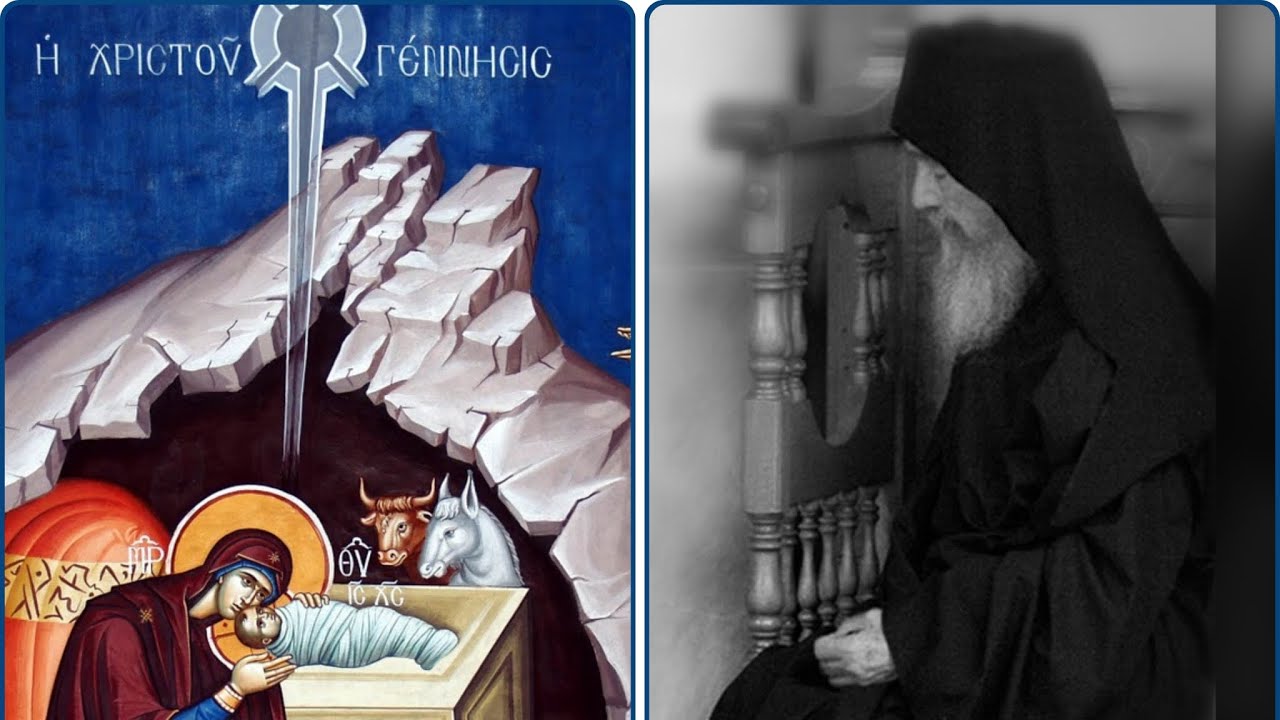 Χριστούγεννα - γέροντας Εφραίμ ( ο γέροντας διαβάζει τα ιδιόγραφα του ...
