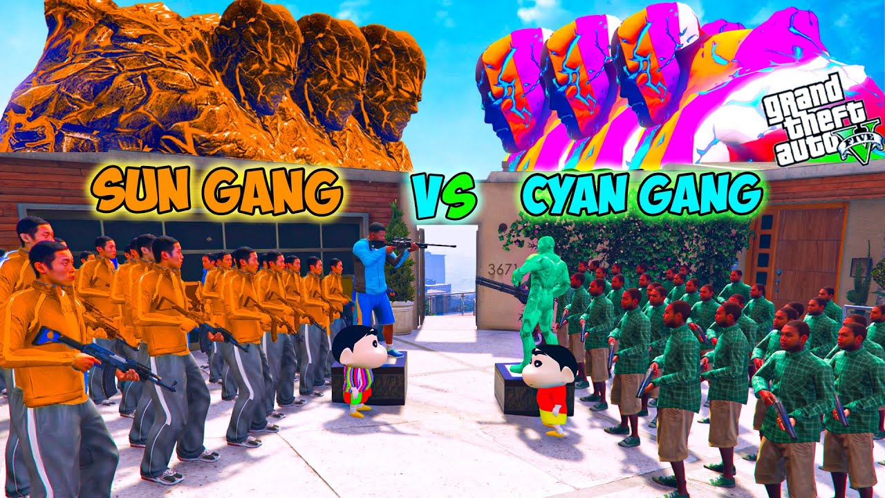 Franklin Green Gang VS Shinchan Blue Gang Ultimate Strongest Challenge ...