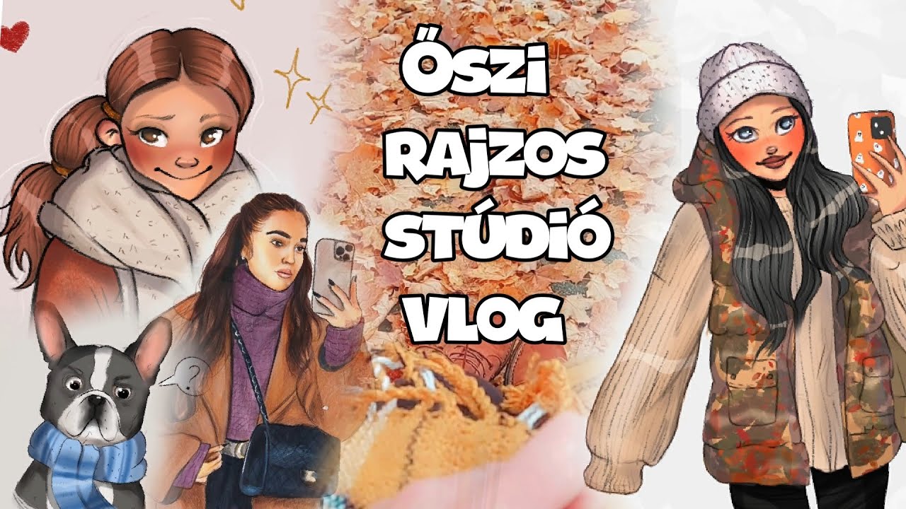 Őszi rajzos vlog! Procreate rajzolás, divat rajz, kutya illusztráció ...