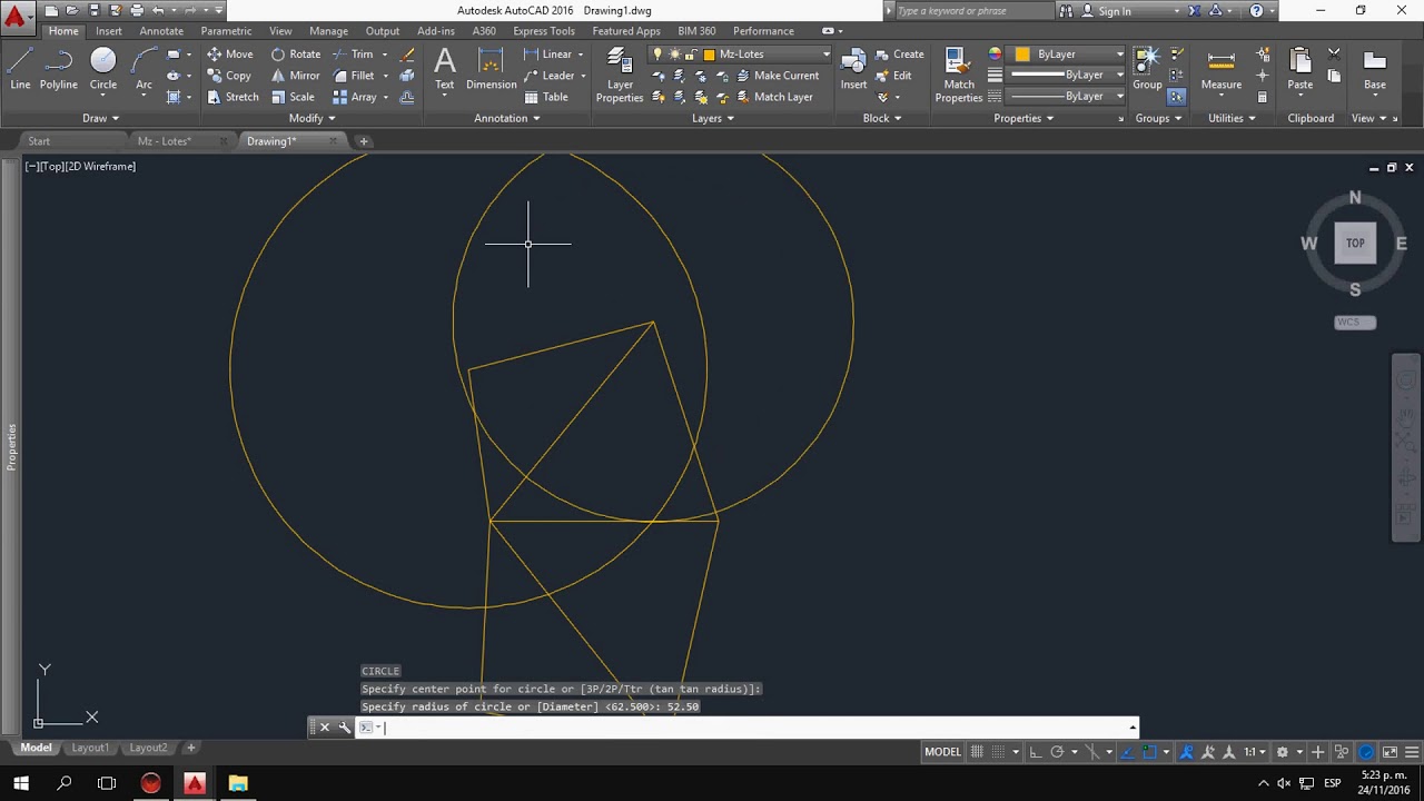 02 AUTOCAD Pract Mz Lotes Esc Mts - YouTube