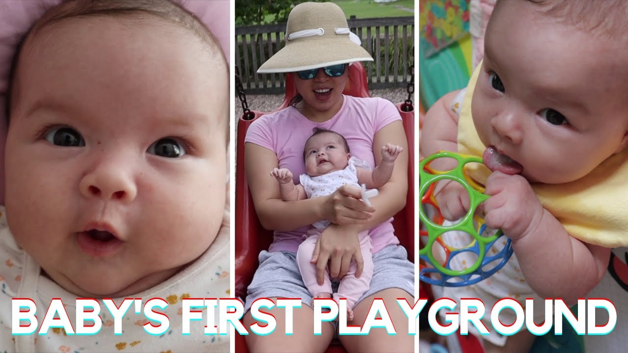 TWO-MONTH-OLD BABY'S FIRST PLAYGROUND ADVENTURE! | 2개월 아기가 놀이터에 처음 가서 ...
