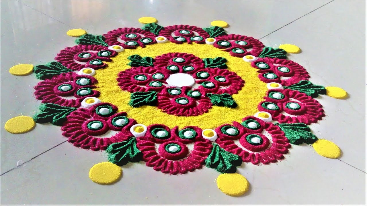 Small and Simple Rangoli Designs Using Bangles# Creative Rangoli by ...