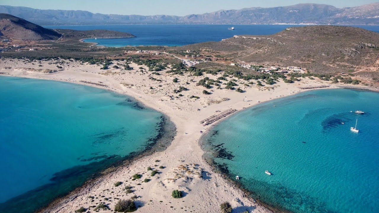 Παραλία Σίμος, Ελαφόνησος - Simos Beach, Elafonisos Greece. Aerial ...