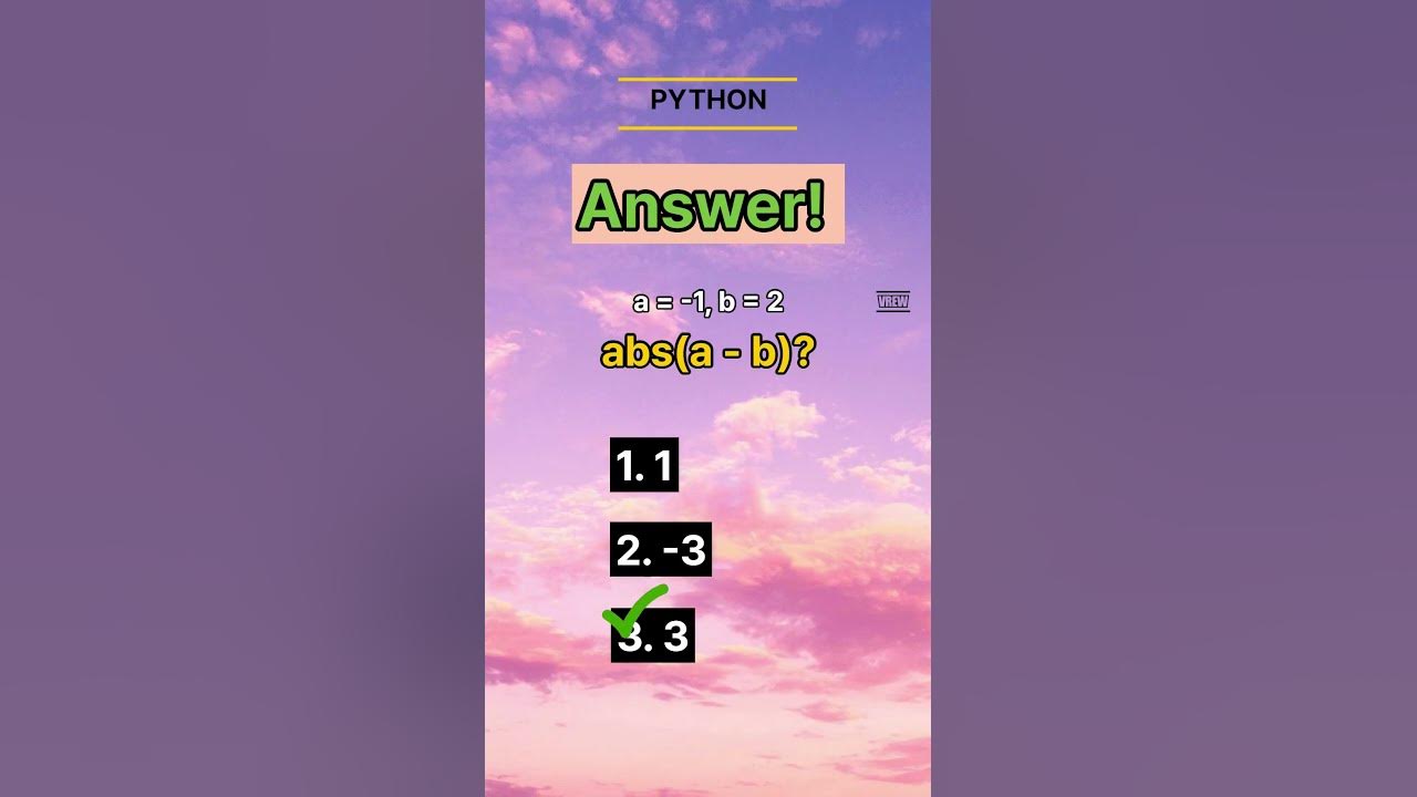 Let S Learn About Abs Function Of Python Python Quiz Pythonprogramming Pythontutorial Youtube