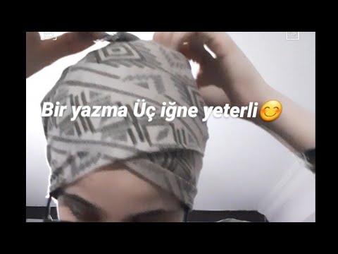 Yazmayla çapraz bone yapımı/Çok kolay😯😉