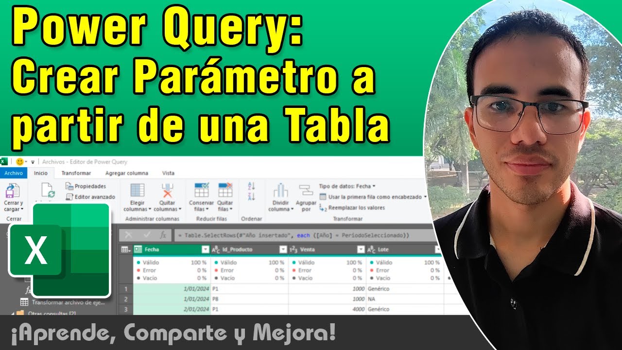 Power Query: Crear parámetro a partir de una tabla - YouTube
