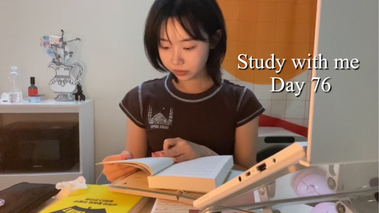 소소한 브이로그 후 오랜망갑 스터디윗미30min ..♡ | study with me , real time, real sound ...