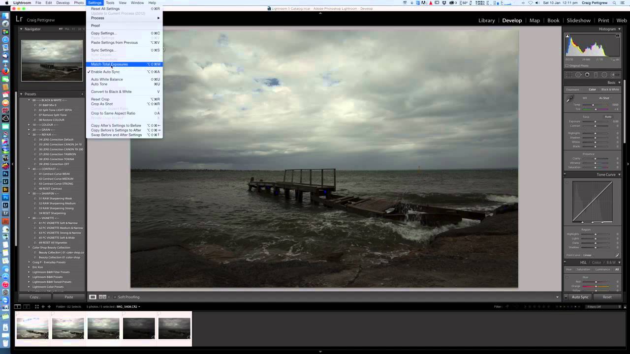 Adobe Lightroom Tutorial - Match Total Exposures - YouTube