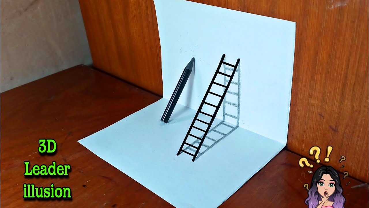 3D stairs illusion Drawing, Cool Trick Art Anamorphic illusion, abio ...