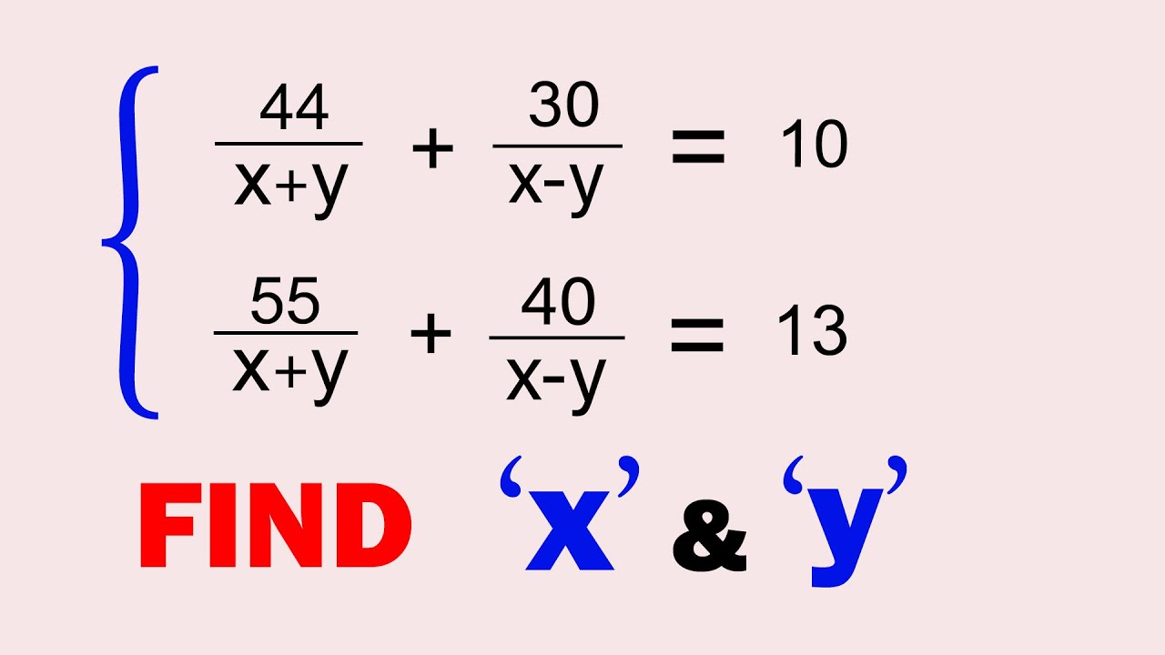 How to solve system of Simultaneous Equation | Find values of 'x' & 'y ...