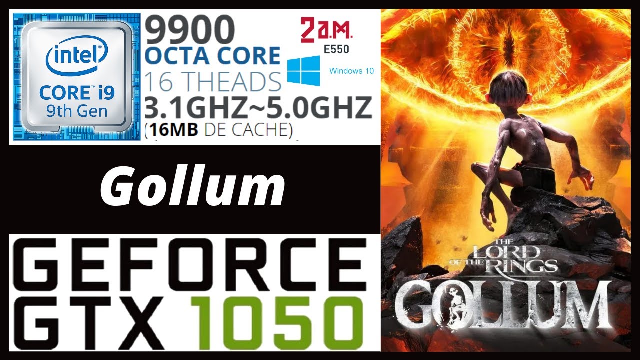 Gollum, teste em Português PT-BR! GeForce 1050 (3GB) Notebook 2AME550 ...