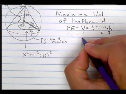 optimize pyramid inside sphere - YouTube