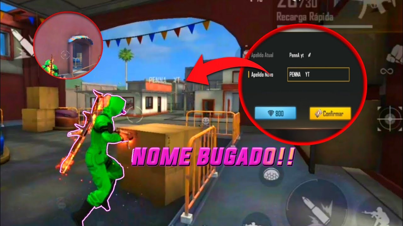 COMO FAZER O NOME BUGADO NO FREE FIRE!! - YouTube