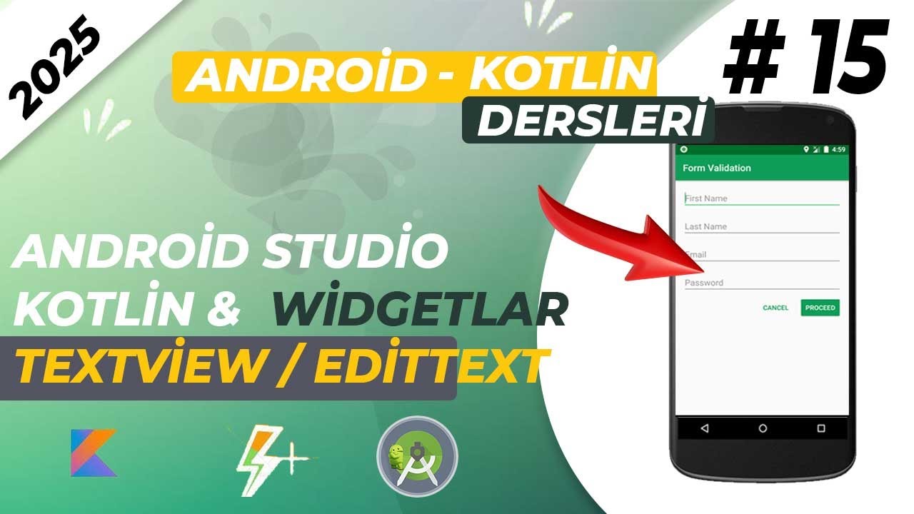 Kotlin ile Android Programlama | Widgetlar Textview Ve Edittext ...