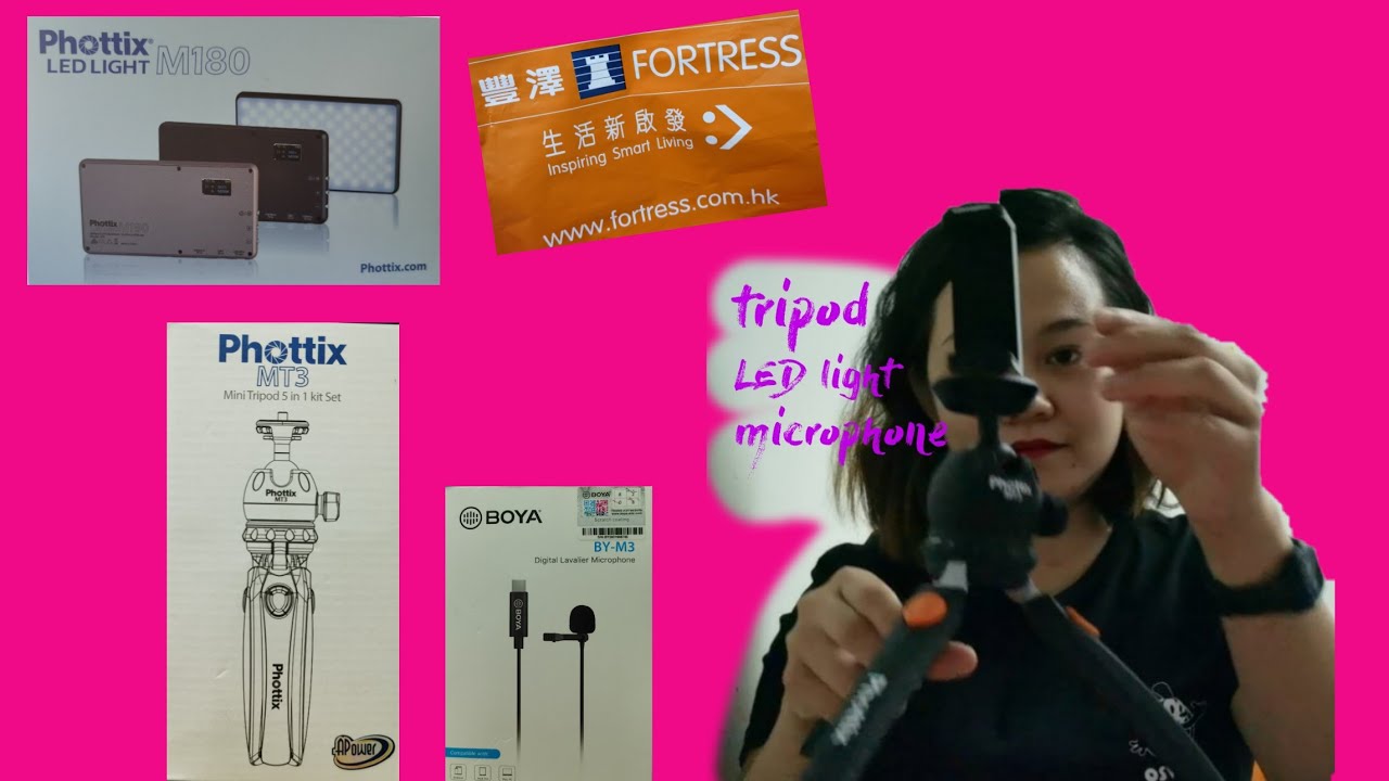 SIMPLE VLOGGING SET-UP||TRIPOD|LED LIGHT|MICROPHONE - YouTube