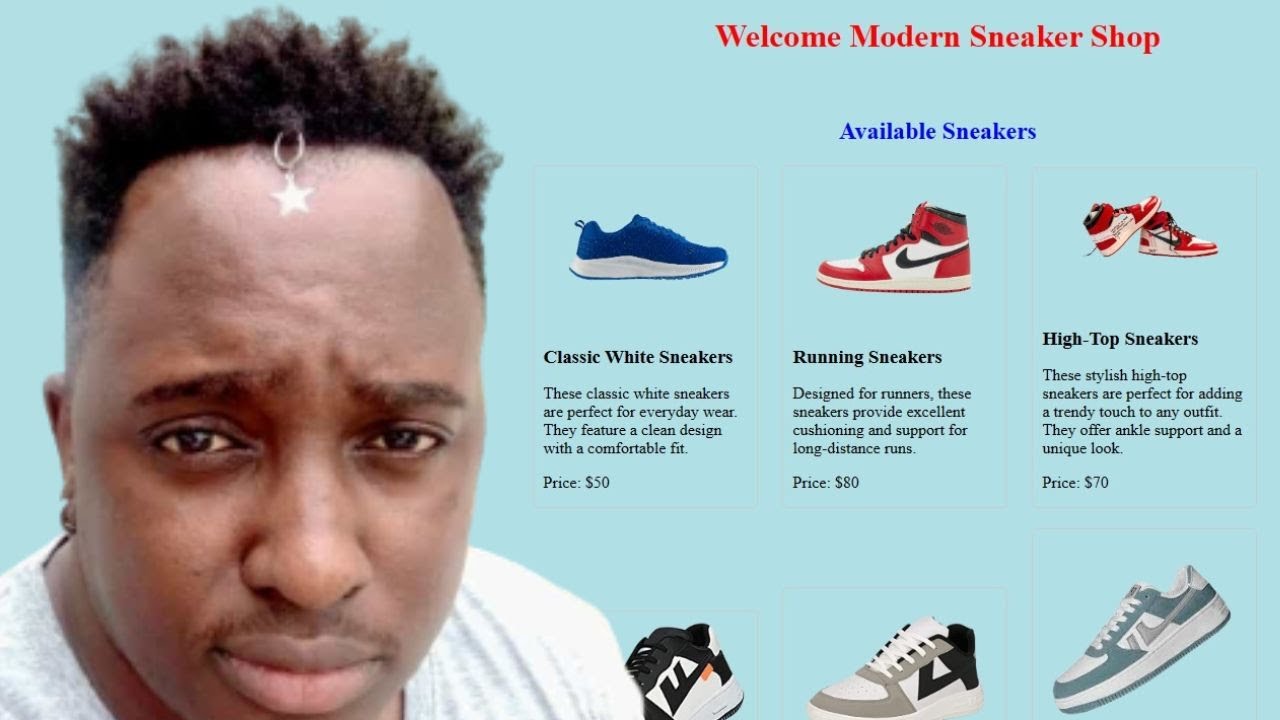 HTML and CSS : How to Design an online Sneaker Shop Web page: - YouTube