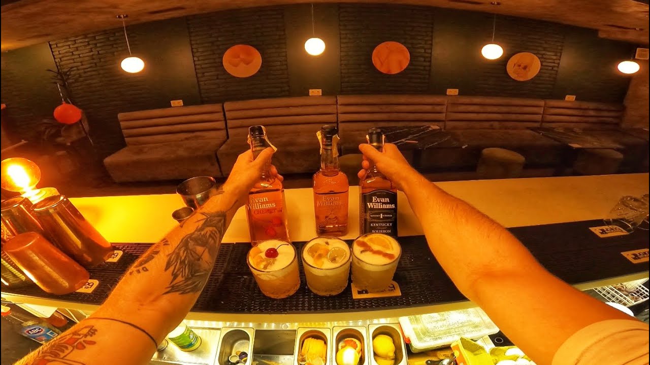 asmr POV | BARTENDER AT WORK - 3 Whiskey Sour Twists | for whiskey sour week - YouTube