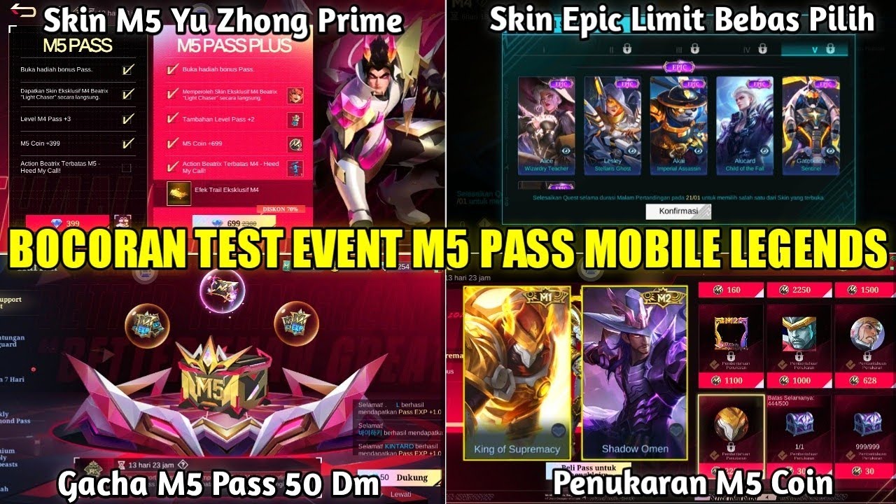UPDATE EVENT M5 PASS YU ZHONG 50 DM! KLAIM M5 CHEST SKIN EPIC LIMIT ...