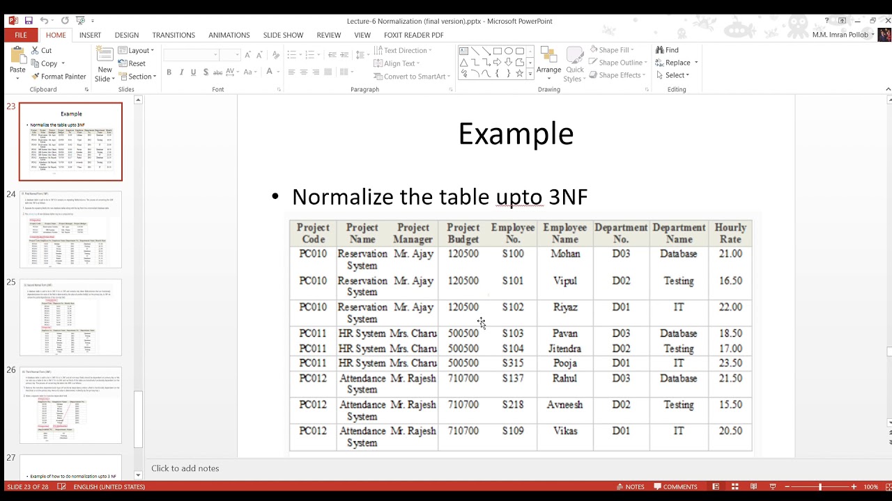 Normalization upto 3NF explained in Bangla - YouTube
