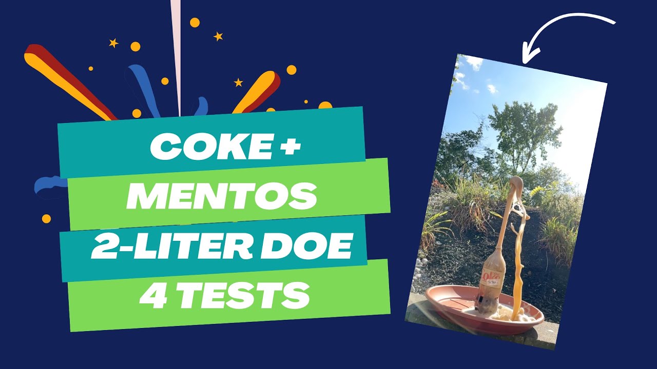 Coke+Mentos Experiment: 2-liter tests - part A. Four tests. Relatively ...