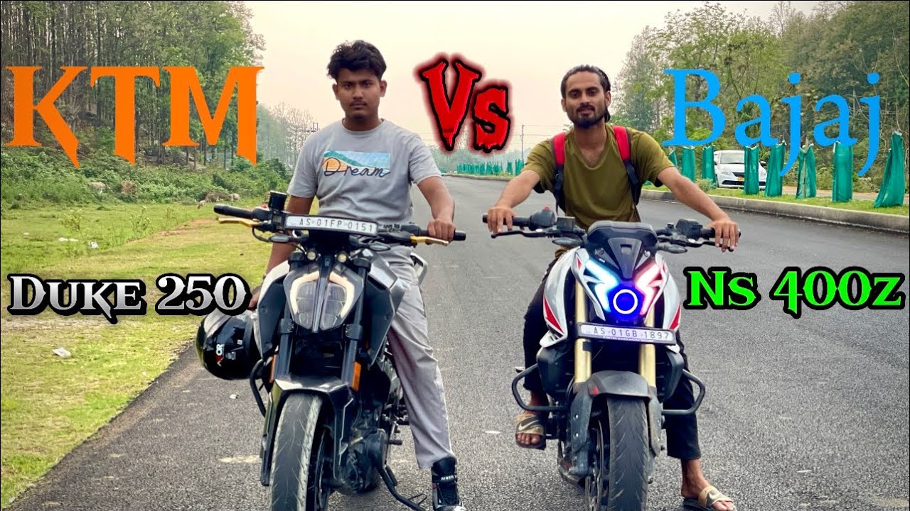 KTM duke 250vs bajaj ns 400z#Drag Race#tiku rider - YouTube