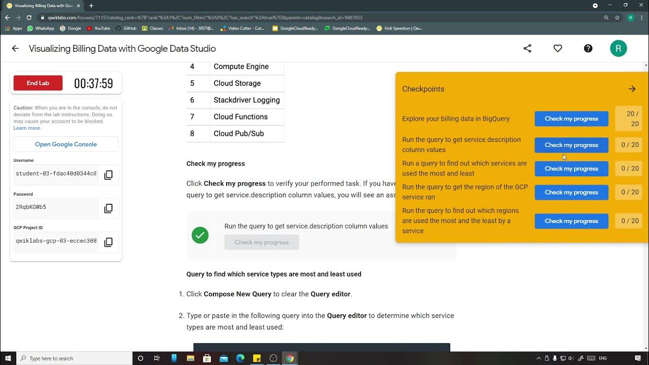 Visualizing Billing Data with Google Data Studio | Qwiklabs [GSP622] - YouTube
