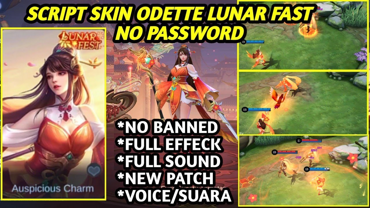 Script Skin Odette Lunar Fest Auspicious Charm Full Effect and Voice NO PASSWORD Patch Xavier ...